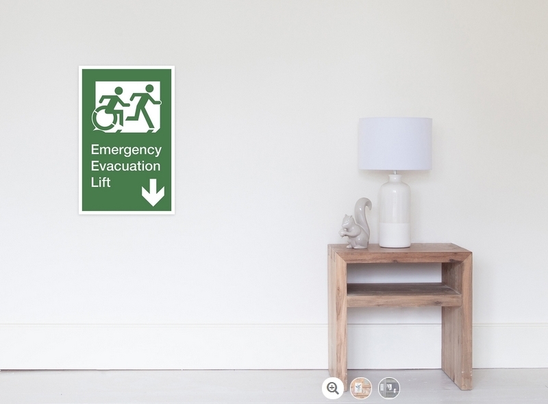 Accessible Means of Egress Icon Exit Sign Wheelchair Wheelie Running ...