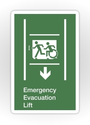 Accessible Means of Egress Icon Exit Sign Wheelchair Wheelie Running ...