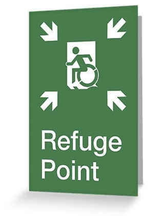 Accessible Means of Egress Icon Exit Sign Wheelchair Wheelie Running ...