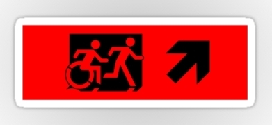 Accessible Means of Egress Icon Exit Sign Wheelchair Wheelie Running ...