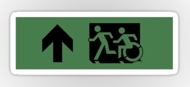 Accessible Means of Egress Icon Exit Sign Wheelchair Wheelie Running ...
