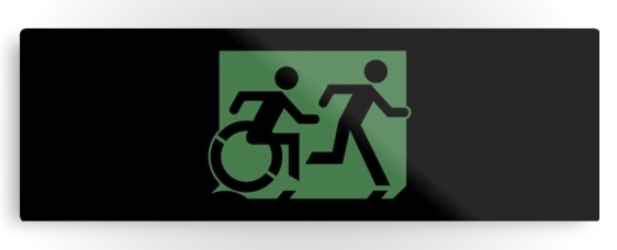 Accessible Means of Egress Icon Exit Sign Wheelchair Wheelie Running ...