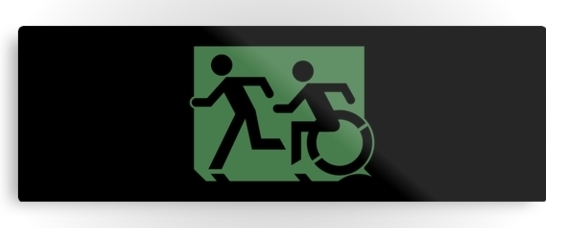 Accessible Means of Egress Icon Exit Sign Wheelchair Wheelie Running ...